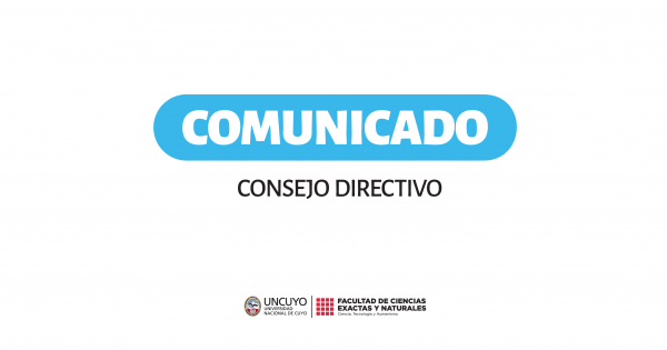 Comunicado del Consejo Directivo - FCEN - Facultad de Ciencias Exactas ...