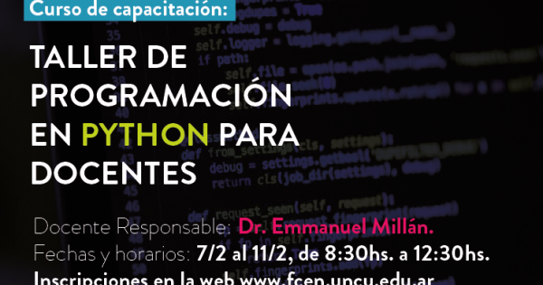 Curso de capacitación: "Taller de Programación en Python para Docentes ...